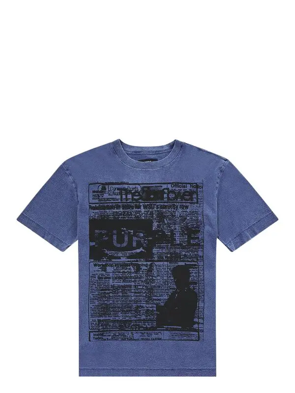 PURPLE BRAND Textured Short-sleeve Tee - Blue