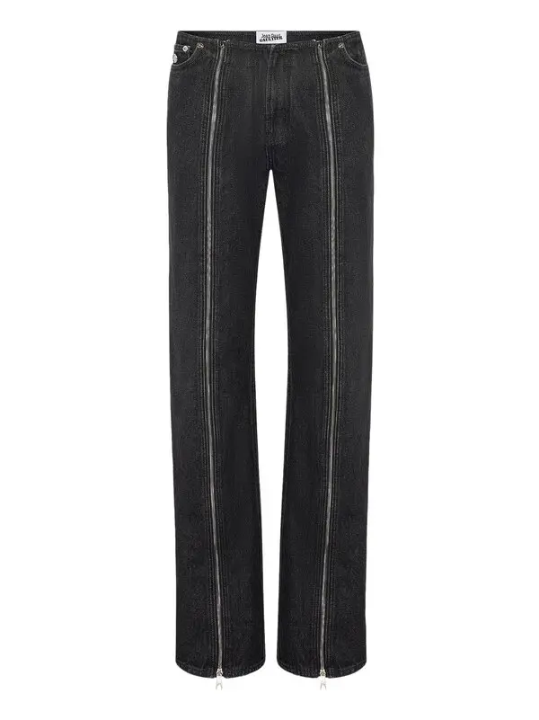 Jean Paul Gaultier Denim Front Zipped Trouser - Black