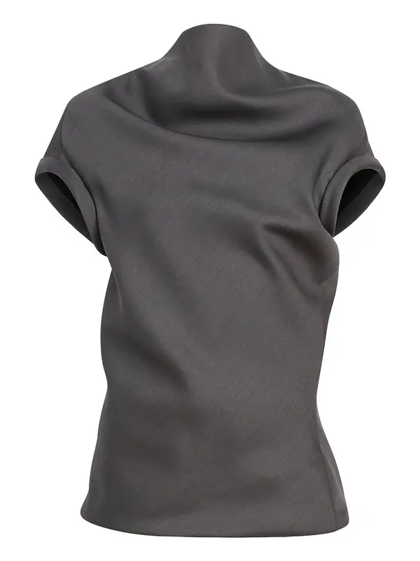 Khaite Tandie Draped Top - Grey