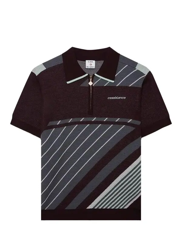 Casablanca Diagonal Sporty Polo - Purple