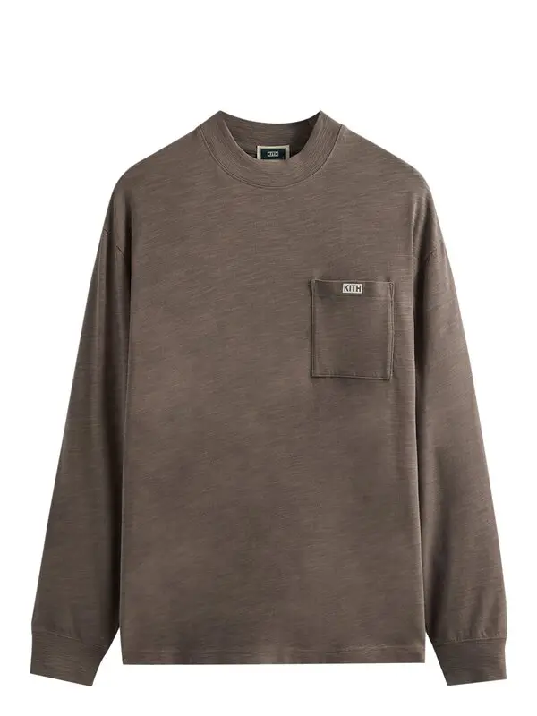Kith Long-sleeve Mock Neck Pocket T-shirt - Brown