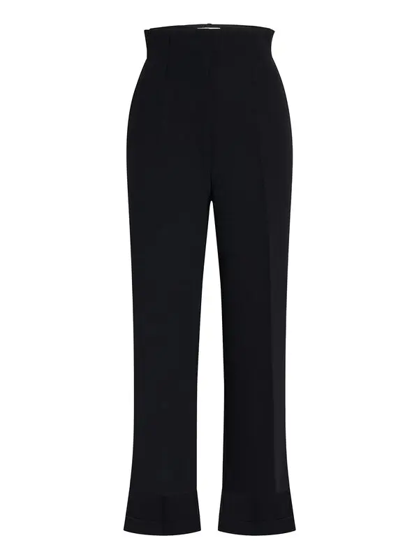 Khaite Rae High-rise Cropped Trousers - Black