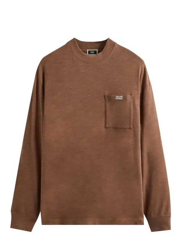 Kith Long-sleeve Mock Neck Pocket T-shirt - Tan