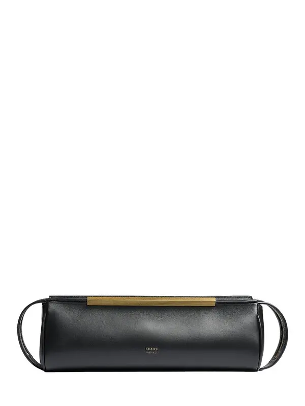 Khaite Donna Leather Clutch - Black