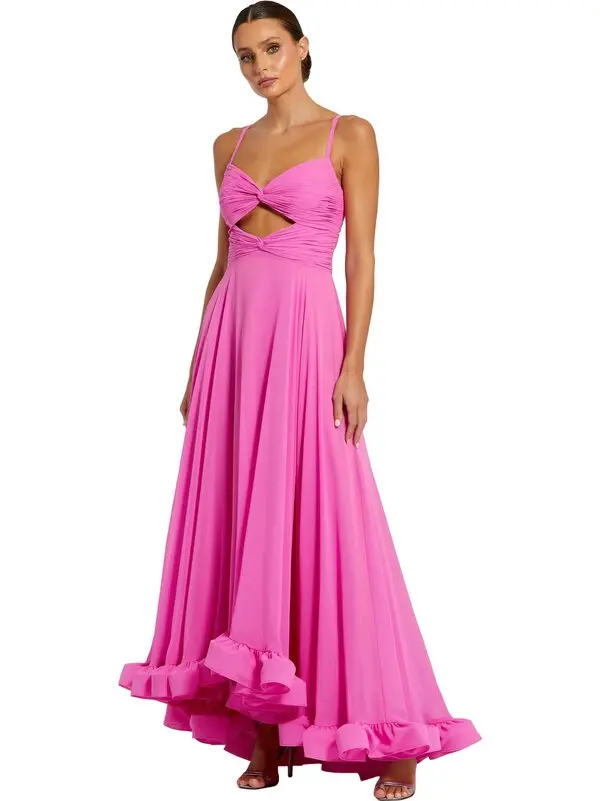Mac Duggal Chiffon Sweetheart High-low Gown - Candy Pink