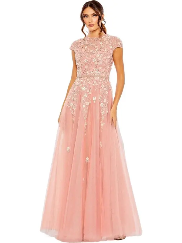 Mac Duggal Embellished A-line Gown - Rose