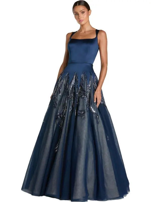 Mac Duggal Embellished Satin Ball Gown - Midnight