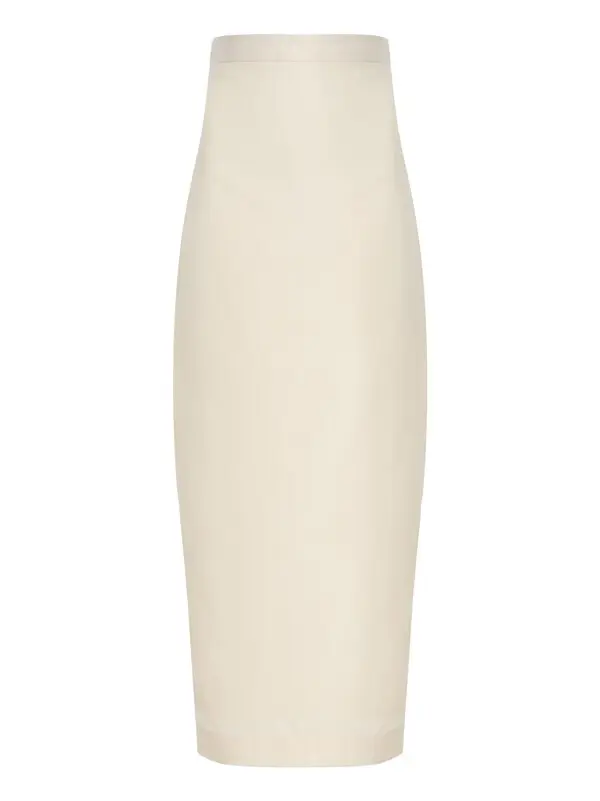 MARLIES GRACE Olivia Wool-blend Maxi Column Skirt - Ivory