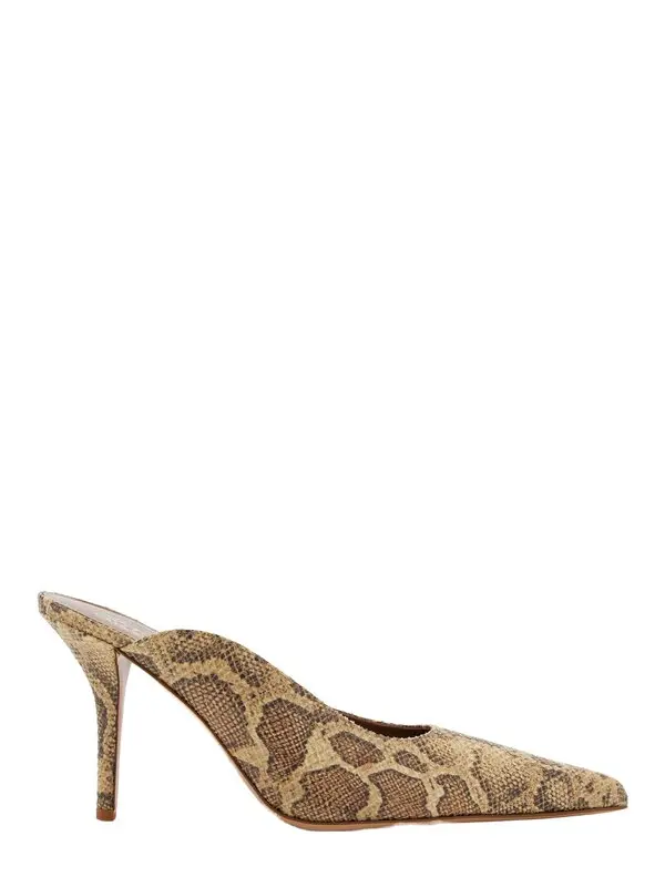 GIA BORGHINI Abella Python-effect Leather Mules - Animal