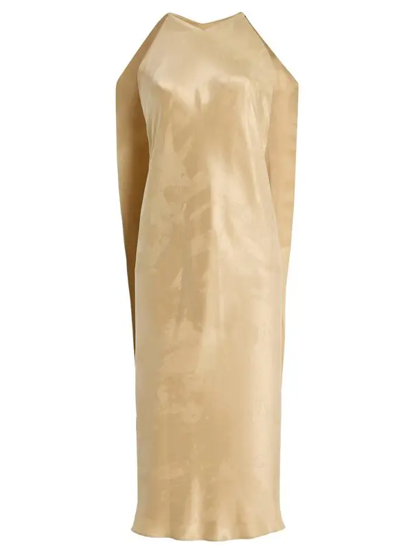 THE ROW Baras Silk Midi Cape Dress - Neutral
