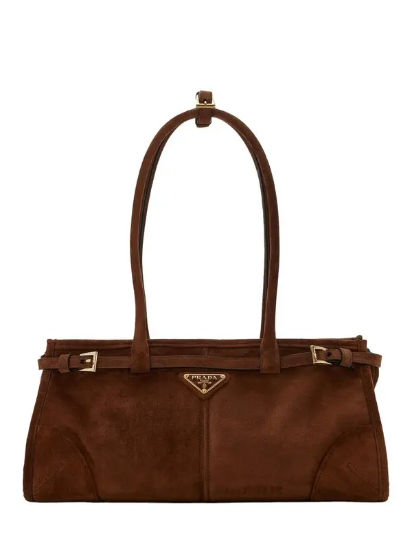 Prada Bonnie Small Suede Bag - Brown