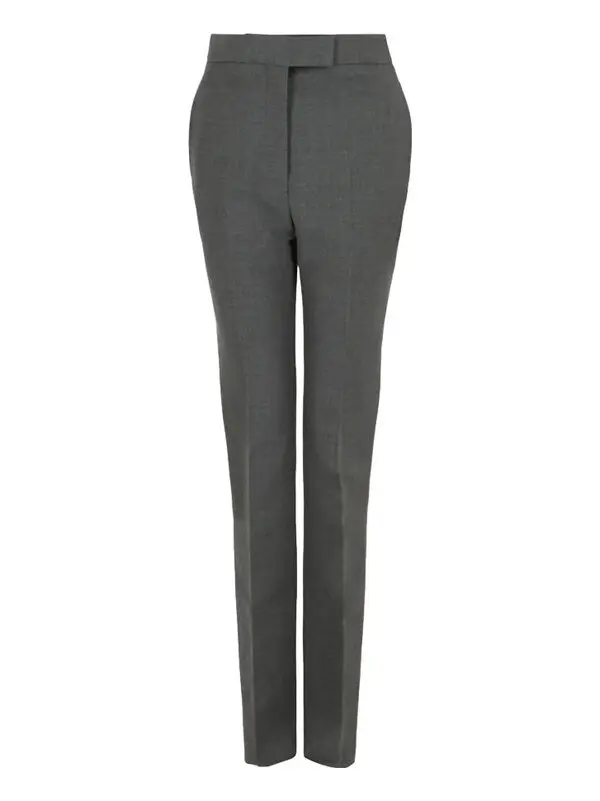 FERRAGAMO Straight Leg Wool Trousers - Grey