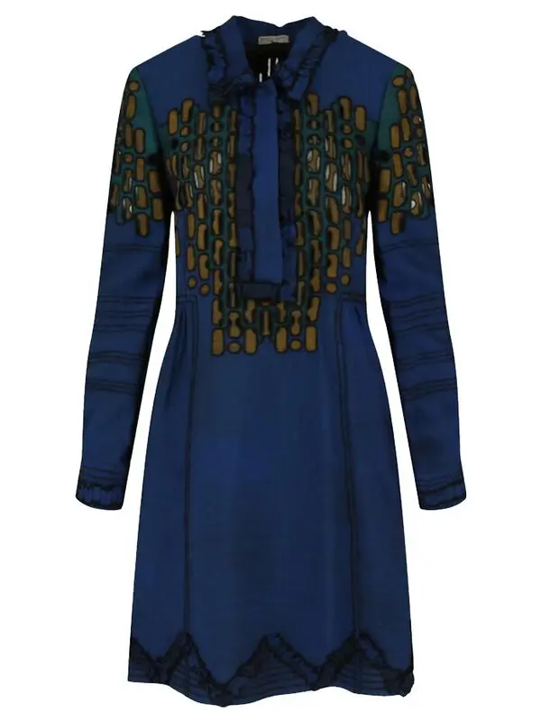 Bottega Veneta Patterned Collared Dress - Bluette