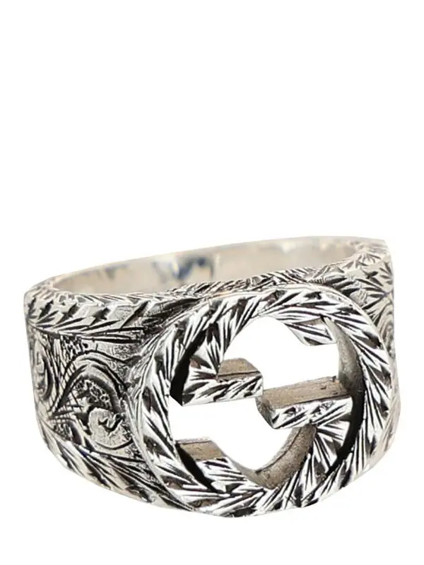 Gucci Interlocking G Paisley Ring - Silver