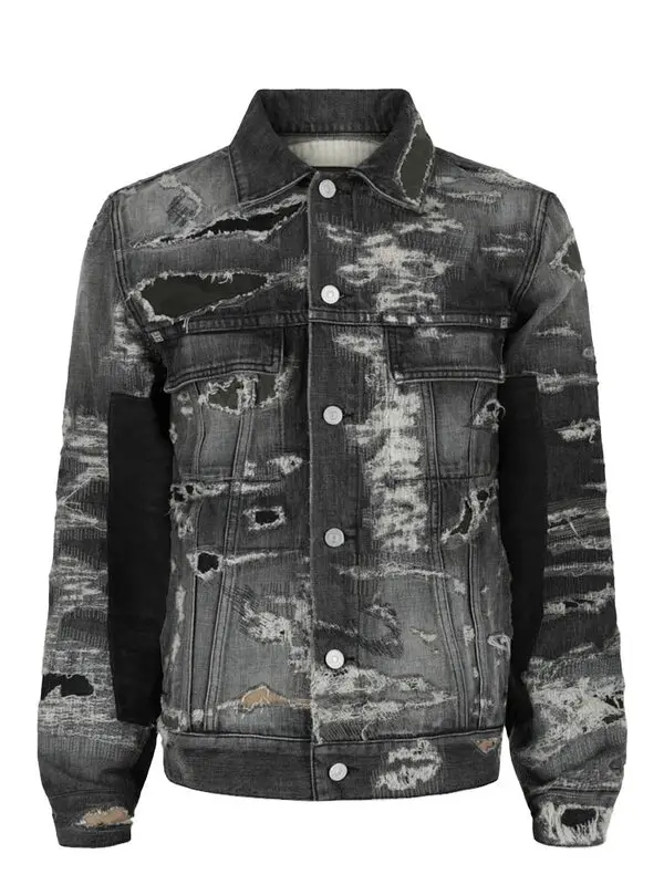Givenchy Distressed Denim Jacket - Black