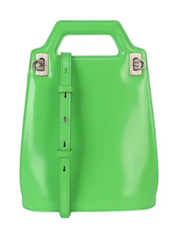 FERRAGAMO Micro Wanda Patent Leather Shoulder Bag - Green