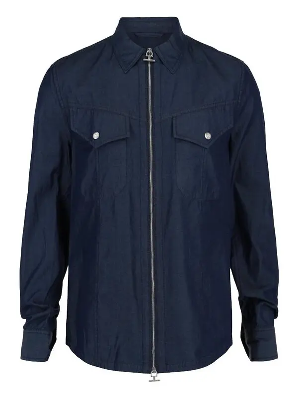 FERRAGAMO Denim Zipper Shirt - Blue