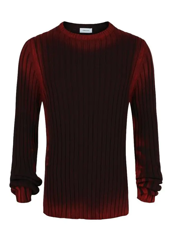 FERRAGAMO Tie-dye Ribbed Sweater - Red