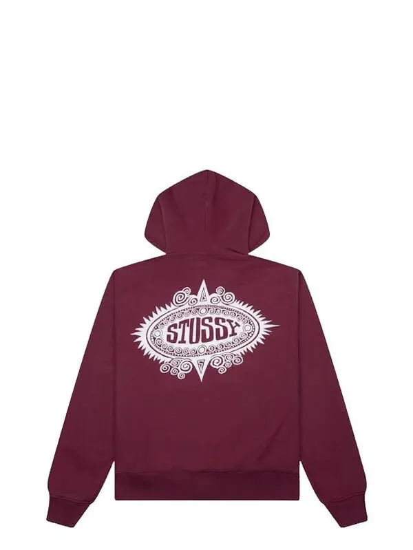 StÜssy Mantra Zip Hoodie - Burgundy