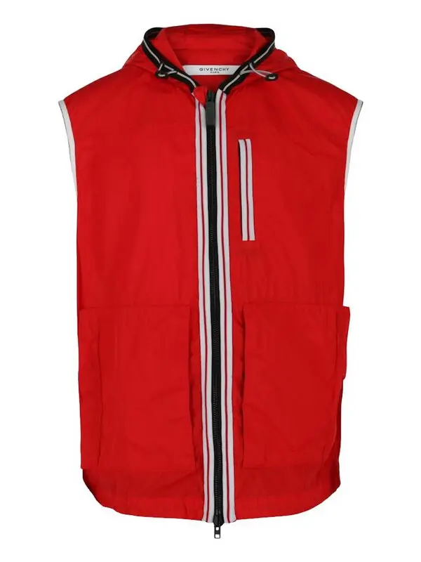 Givenchy Hooded Sleeveless Vest - Red