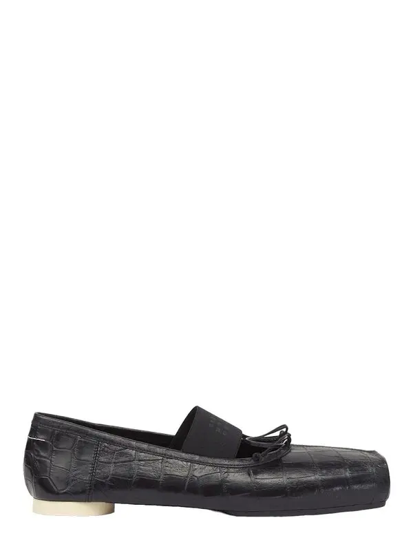 MAISON MARGIELA Croc Print Ballet Flats - Black