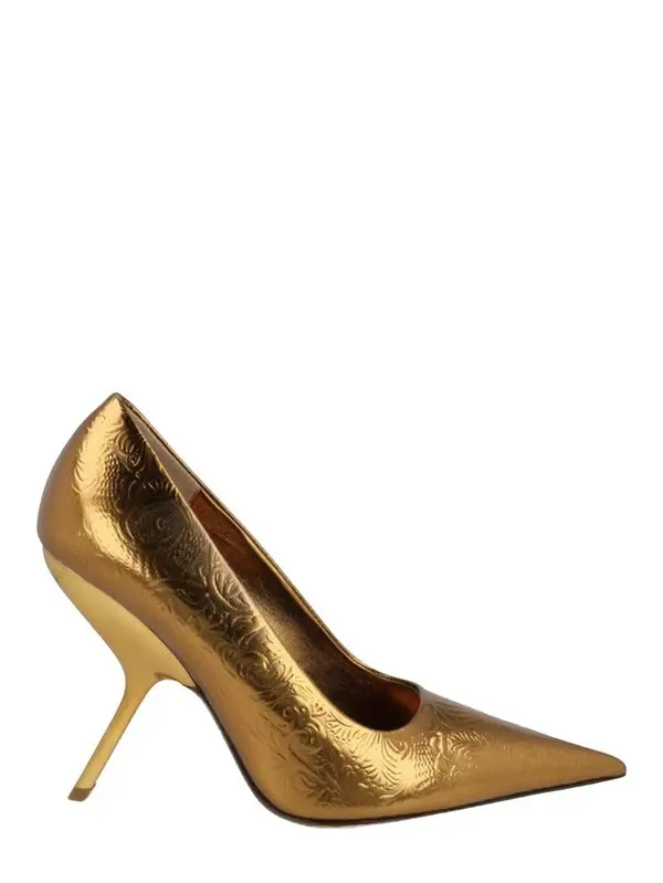 FERRAGAMO Embossed Floral Pumps - Yellow