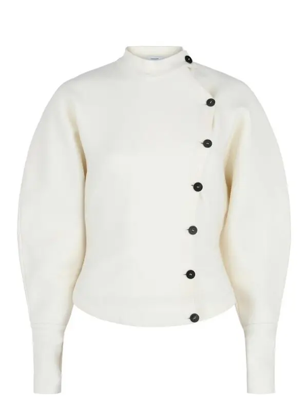 FERRAGAMO Asymmetrical Buttoned Cardigan - White