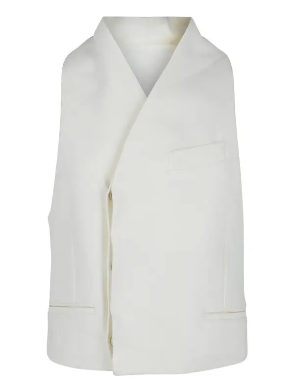 FERRAGAMO Surplice Vest - White