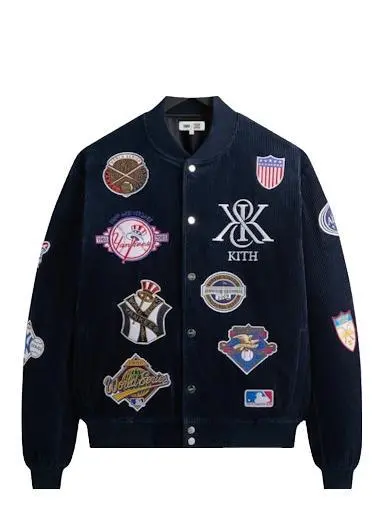 Kith X New York Yankees Corduroy Avery Bomber Jacket - Nocturnal