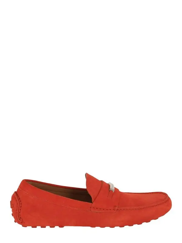 FERRAGAMO Grenoble Suede Drivers - Orange