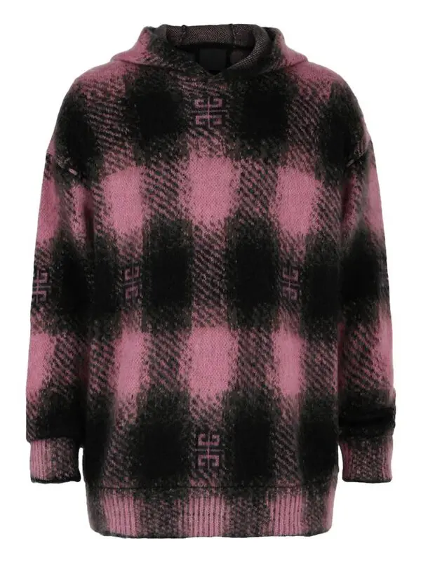 Givenchy 4g Check Hooded Sweater - Black Pink