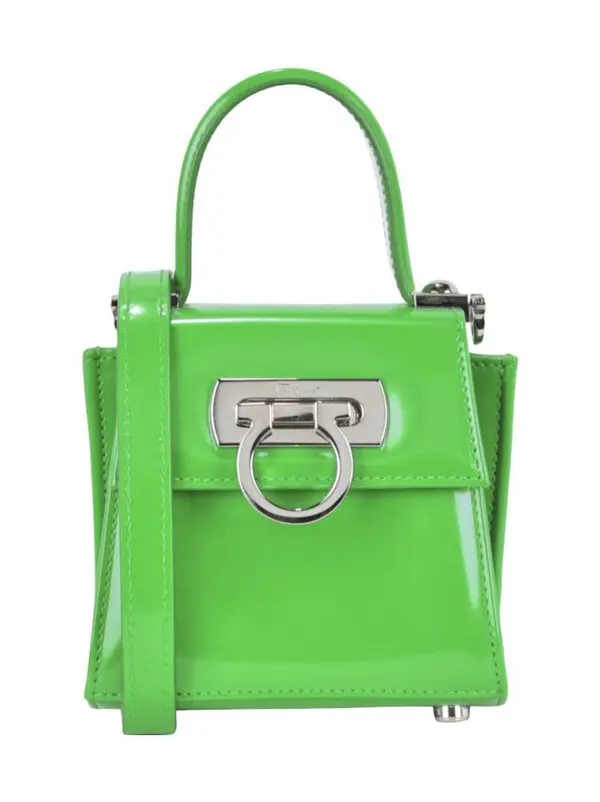 FERRAGAMO Micro Iconic Top Handle Bag - Green