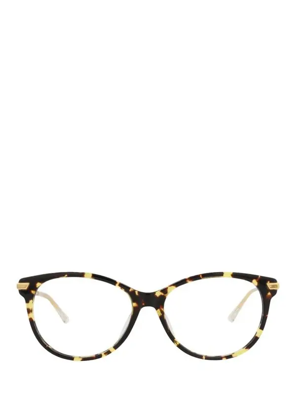 Bottega Veneta Round-frame Acetate Optical Frames - Havana Gold Transparent (bv1039o/30008542/002)