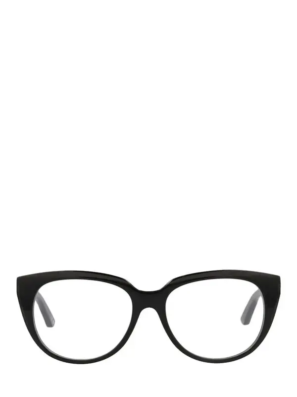 Balenciaga Round-frame Acetate Optical Frames - Black Black Transparent (bb0131o/30010040/001)