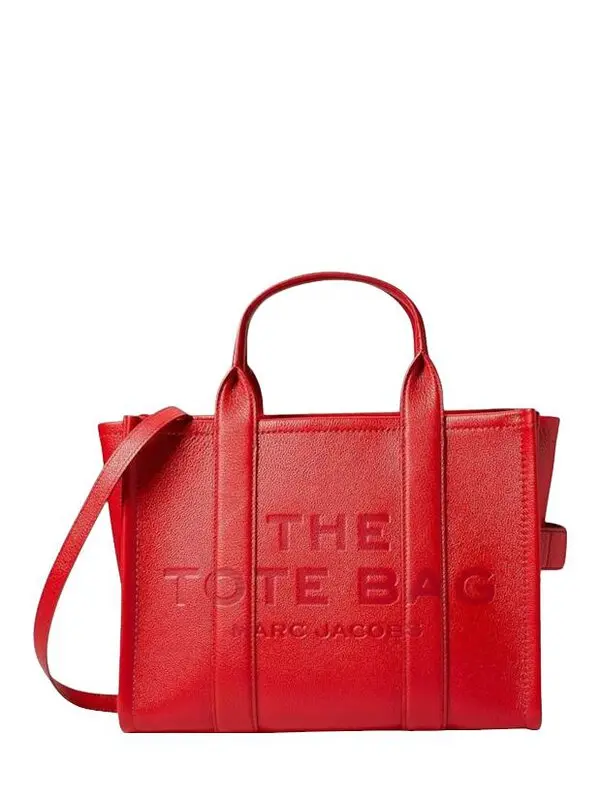 Marc Jacobs The Leather Medium Tote Bag - True Red