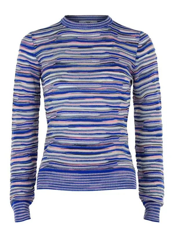 Missoni Wave Slim-fit Knit Sweater - Multi Pink Blue Avio White