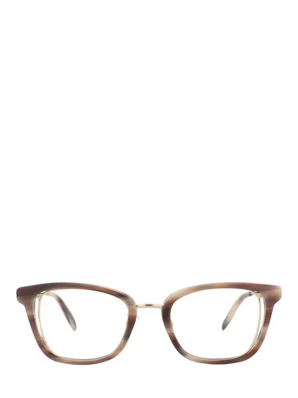 Alexander McQueen Square-frame Acetate Optical Frames - Pink Gold Transparent (am0225o/30008068/003)