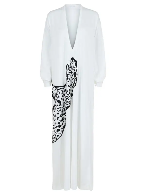 FERRAGAMO V-neck Maxi Dress - White