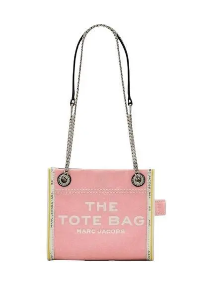 Marc Jacobs Denim Chain Crossbody Tote Bag - Ribbon Pink