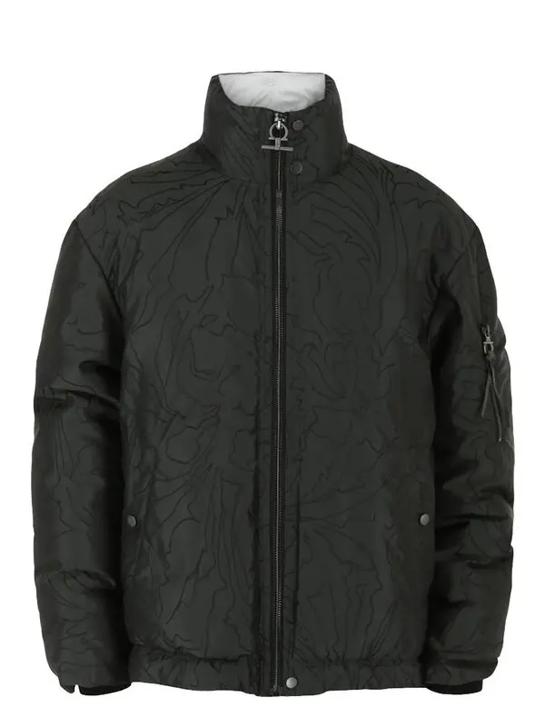 FERRAGAMO Abstract Print Quilted Jacket - Black