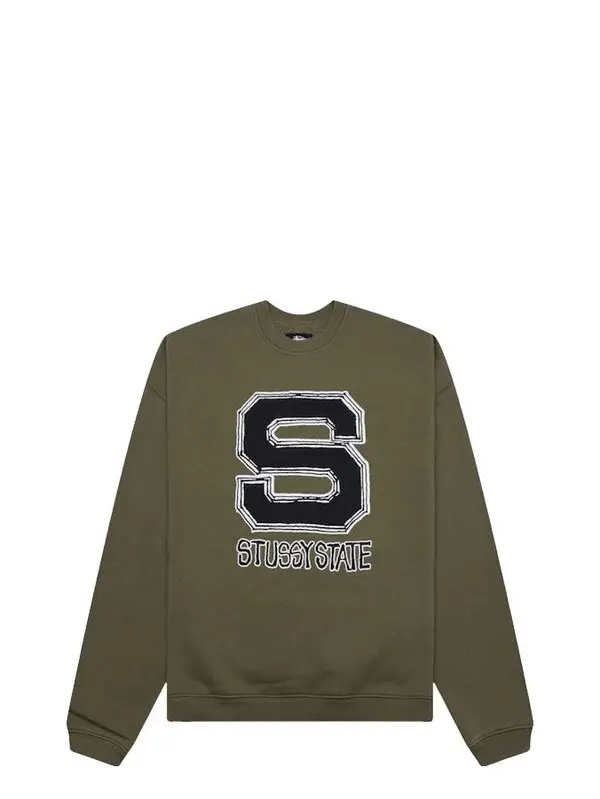 StÜssy State Crewneck Pullover - Olive