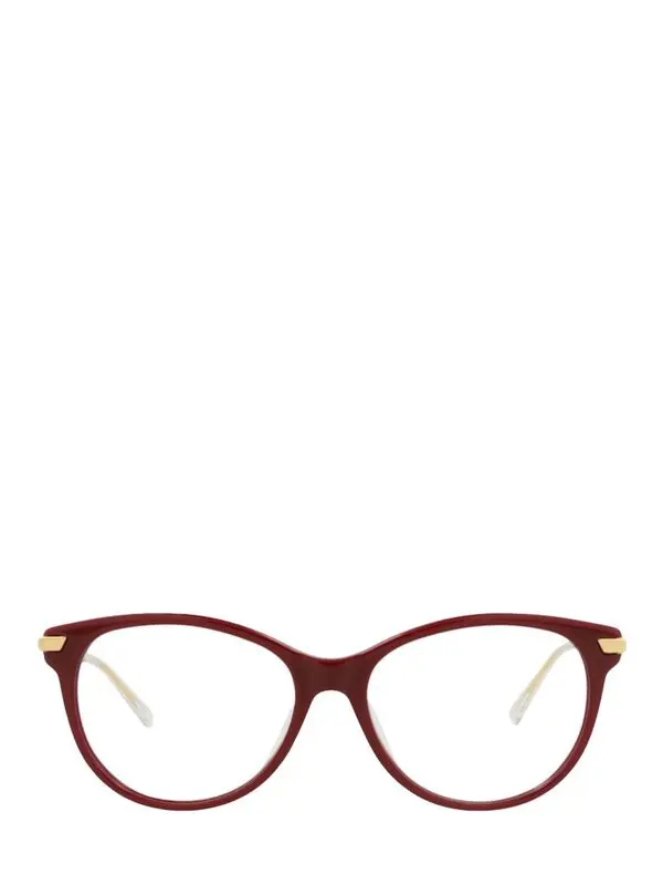 Bottega Veneta Round-frame Acetate Optical Frames - Burgundy Gold Transparent (bv1039o/30008542/004)