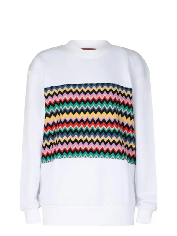 Missoni Zigzag Graphic Cotton Sweatshirt - Multi Chevron Raschel