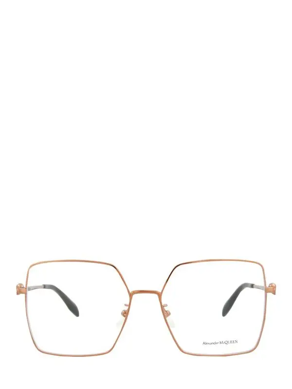 Alexander McQueen Square-frame Metal Optical Frames - Nude Nude Transparent (am0276o/30009376/003)