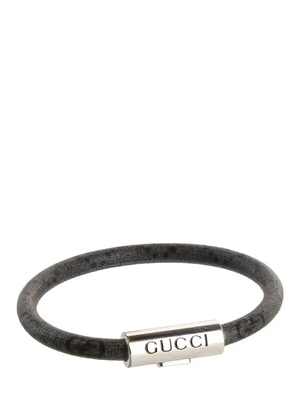 Gucci Trademark Gg Supreme Bracelet - Silver