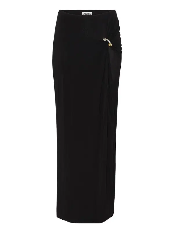Jean Paul Gaultier Draped Piercing Maxi Skirt - Black