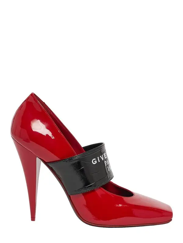 Givenchy Label Patent Leather Pumps - Deep Red