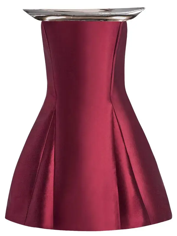 KATE BARTON Strapless Fit-&-flare Mini Dress - Burgundy