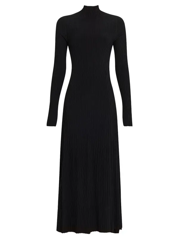 Adam Lippes Tabitha Turtleneck Rib Maxi Dress - Black