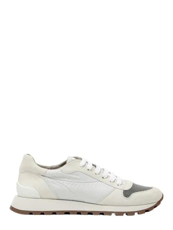 Brunello Cucinelli Nylon And Suede Trainer - Grey